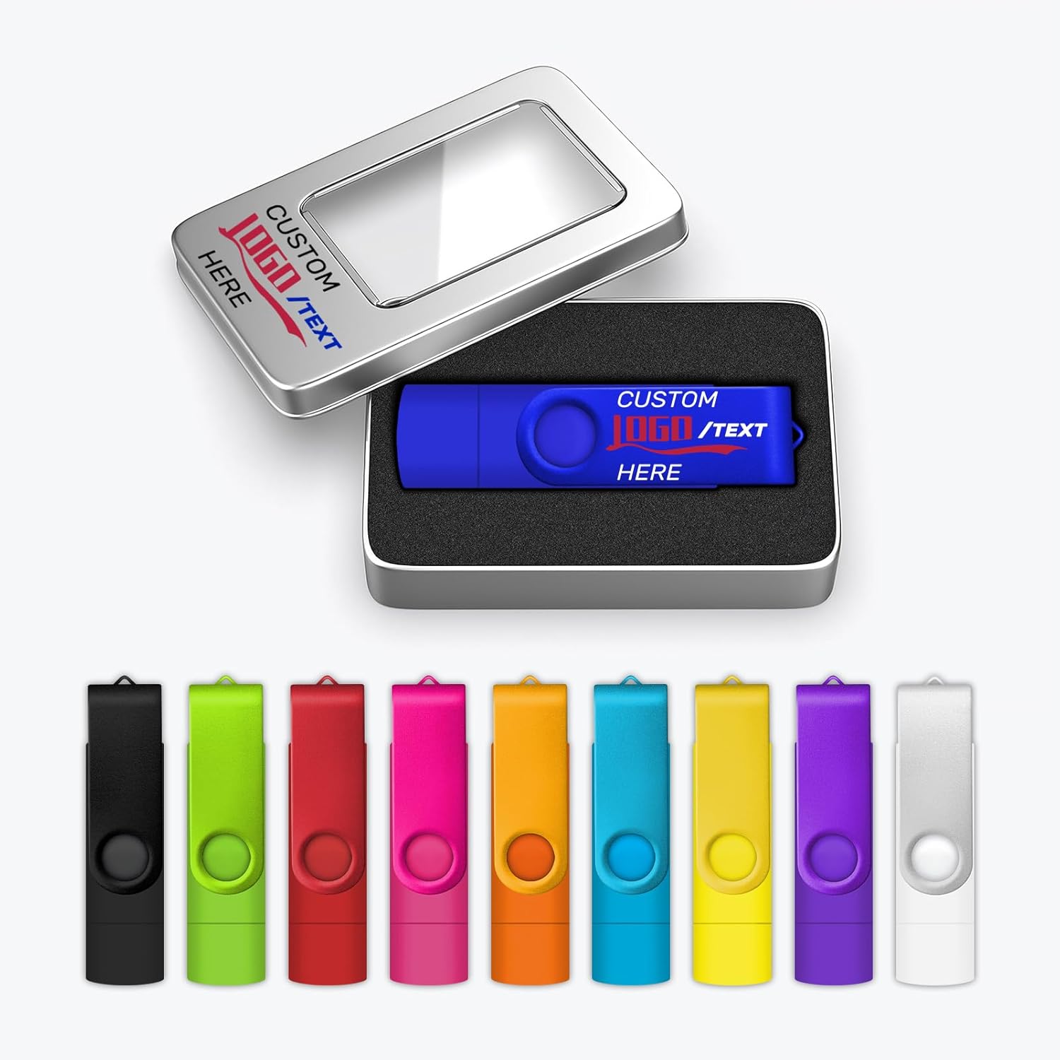 Amazon.com: Personalized OTG USB Flash Drive with Metal Box, 50 Pack ...
