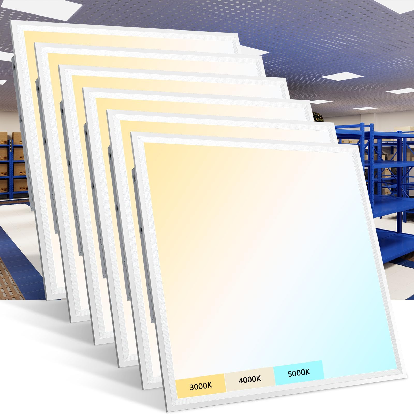 6 Pack 2x2 LED Flat Panel Light - 3CCT [3000K/4000K/5000K], TRIAC ...