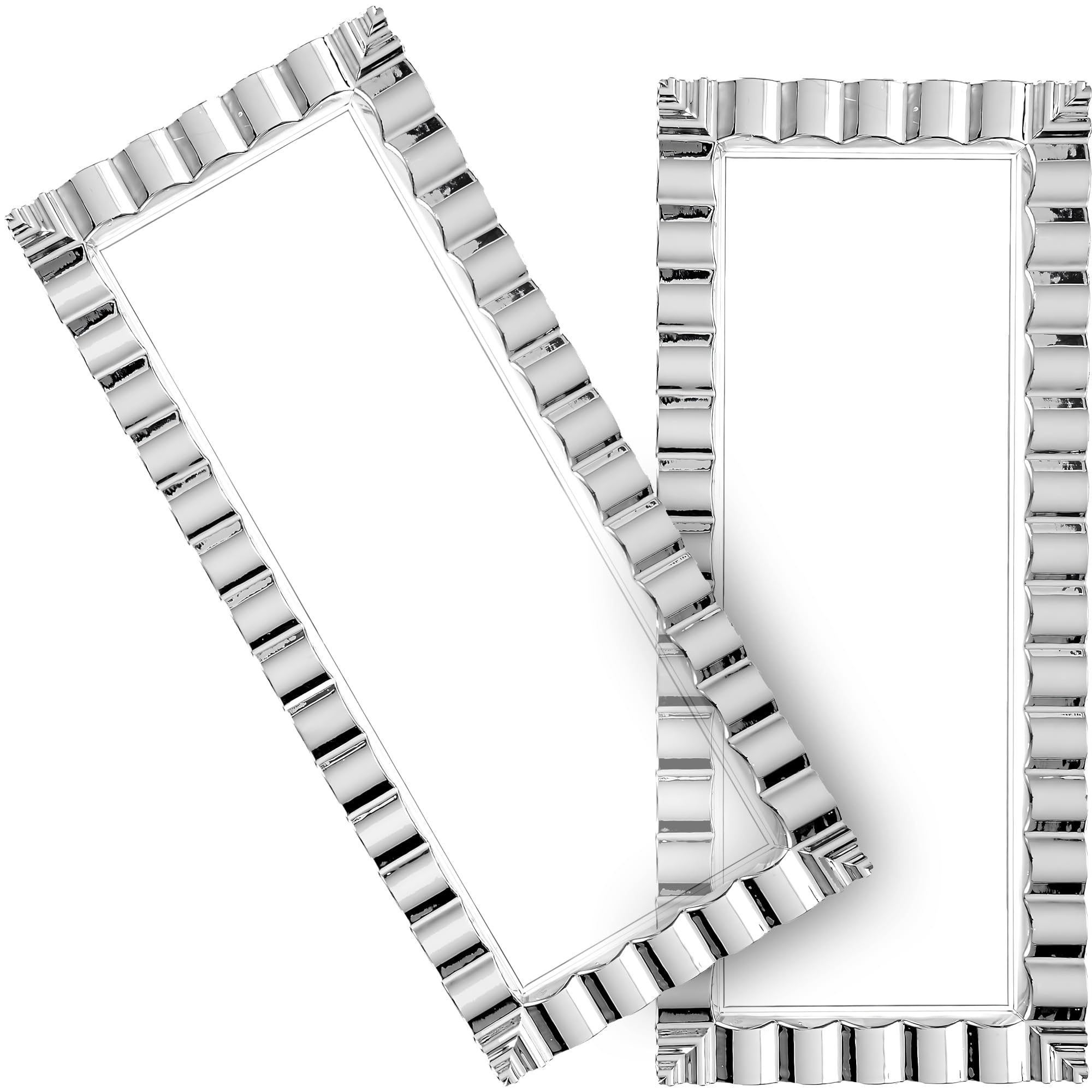 Amazon.com: Silver Rimmed Clear Plastic Serving Trays (Pack of 2) - 14 ...