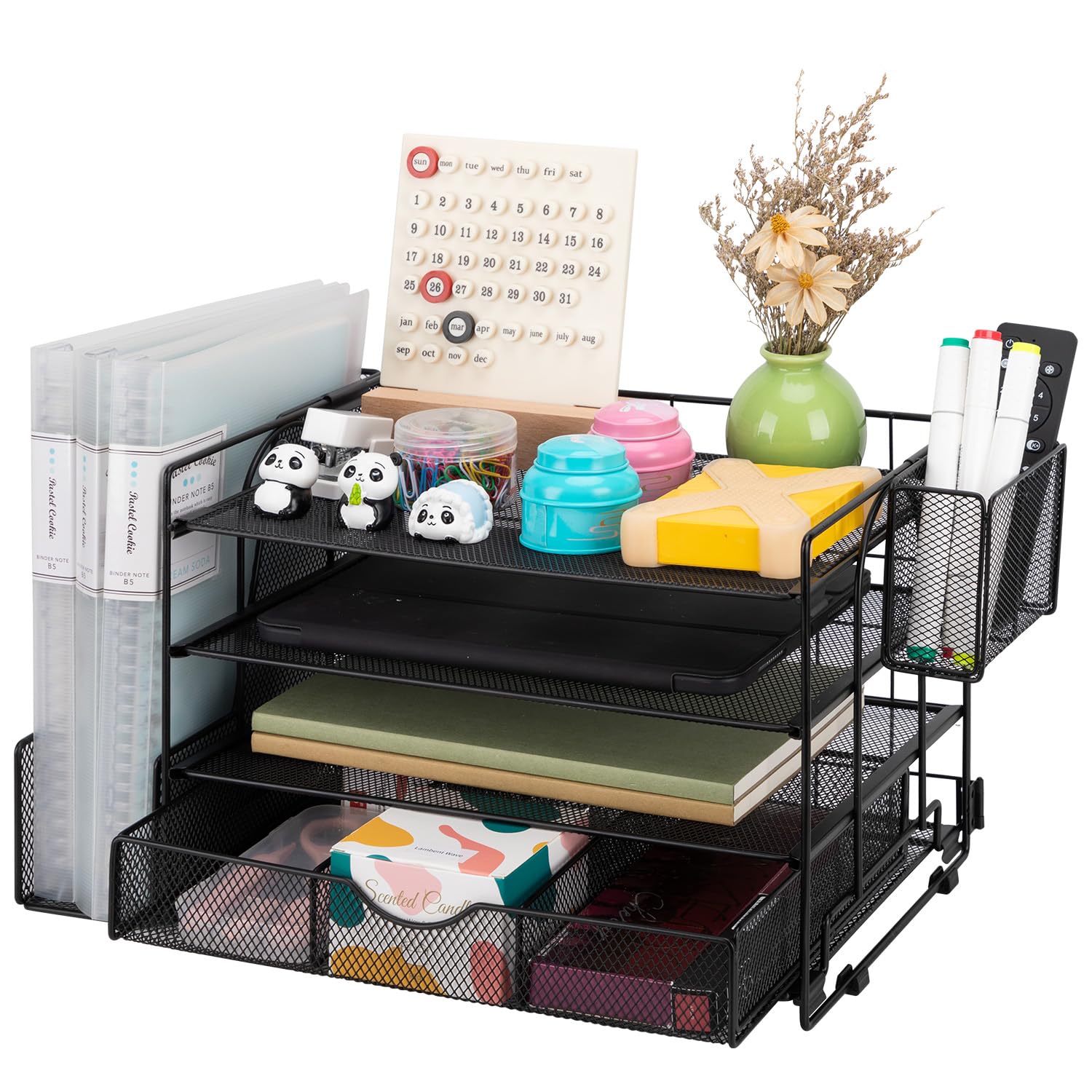 Soilsiu Desk Organizer, Office Desk Accessoreis with Drawer, 4-Tier ...