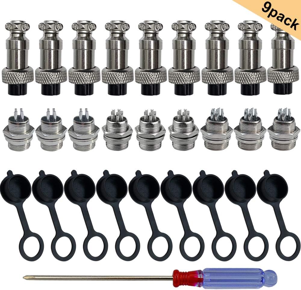 Amazon.com: FULARR 9Pcs Premium GX12 Aviation Connector Plug Set, 5A ...