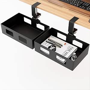 Amazon.com: Gaxomo 2 Pack Clamp-on Swivel Organizer, Under Desk Hidden ...