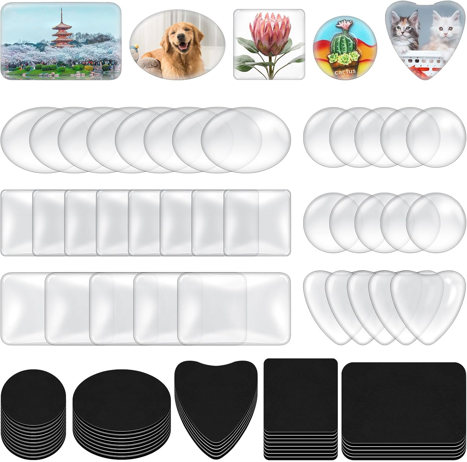 Amazon.com: Hilitchi 72Pcs Fridge Magnets Craft Set Includes Round ...