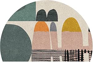 Amazon.com: Bathroom Rugs Half Round Door Mat Bohemian Style Geometric ...