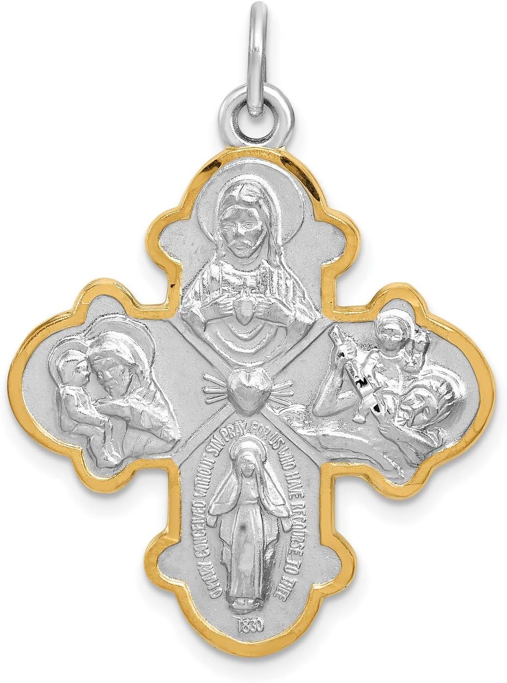 Amazon.com: Jewelry Stores Network Vermeil 4-Way Budded Cruciform Cross ...