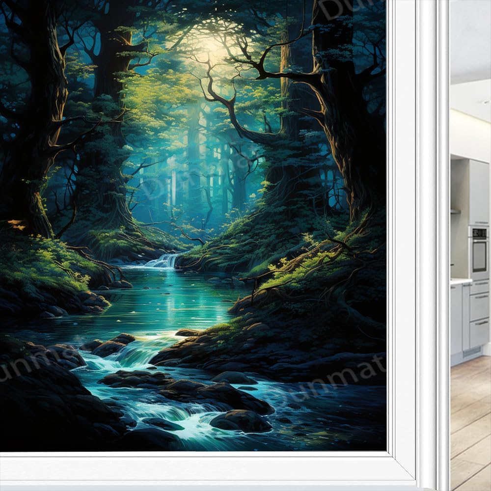 Amazon.com: SOPIYRIO Mysterious Forest Window Privacy Film Interesting ...