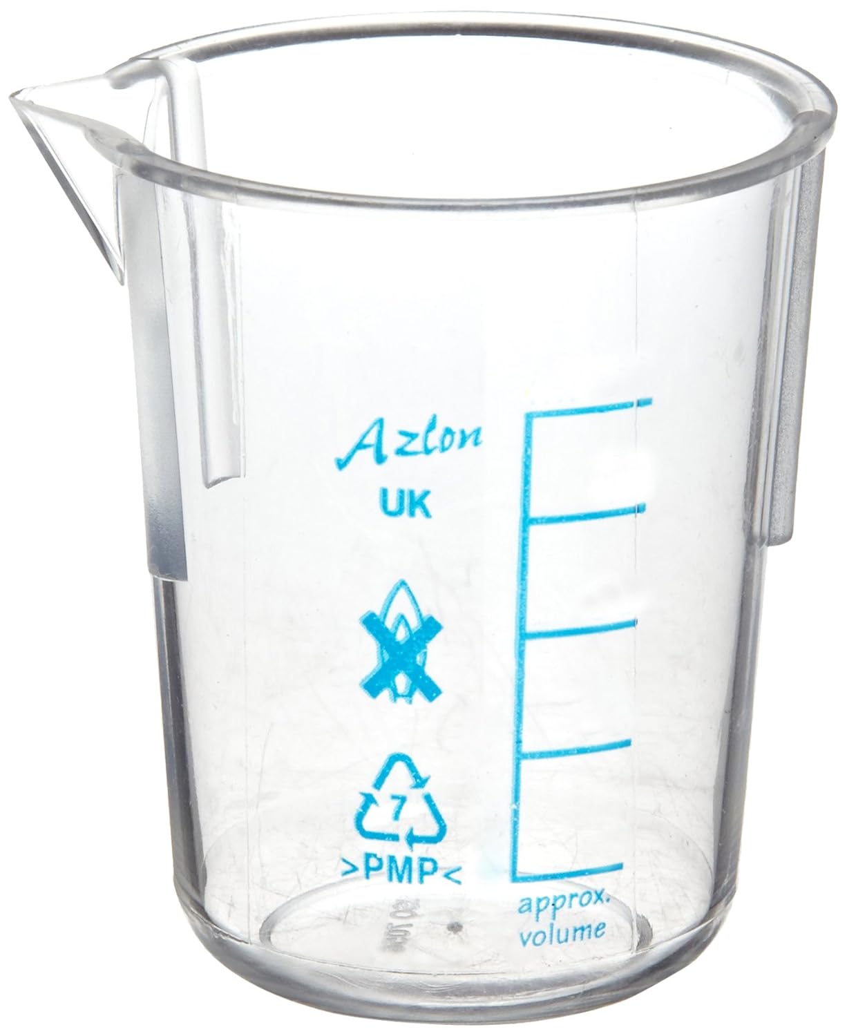 Azlon 522765-0050 Polymethylpentene Low Form Tapered Graduated Beaker ...