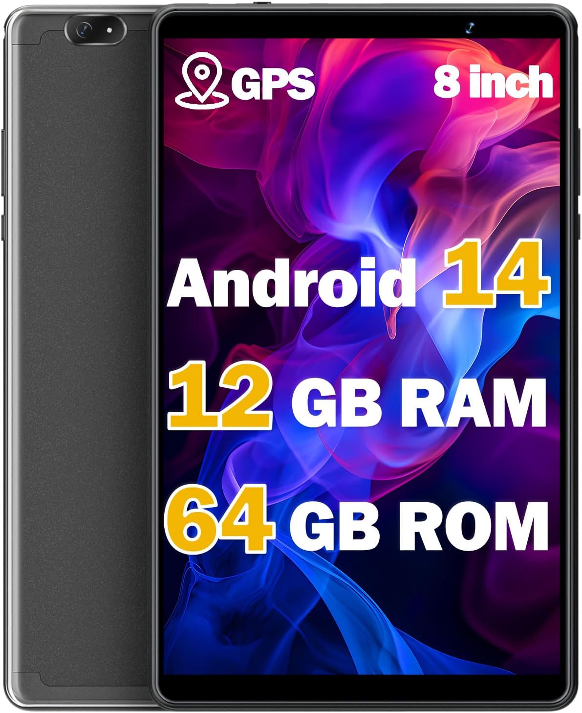 Amazon.com : Tablet 8 inch, Android 14 Tablet with GPS Built in,12GB ...