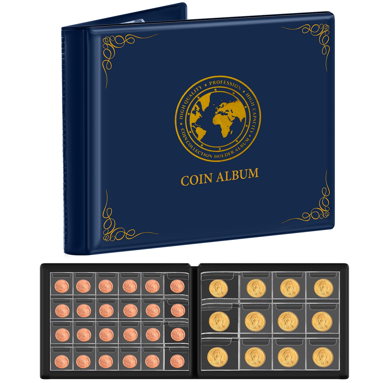 Againmore Coin Album for Collectors, 300 Pocket Coins, Folder Album ...