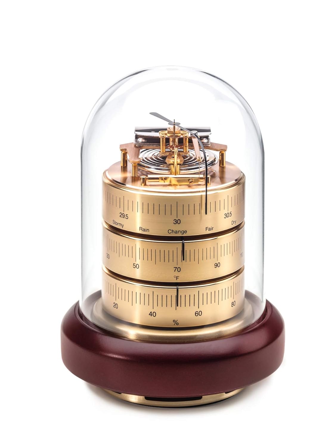 Amazon.com : Barigo Weather Station, Acrylic / Brass / Mahogany Color ...