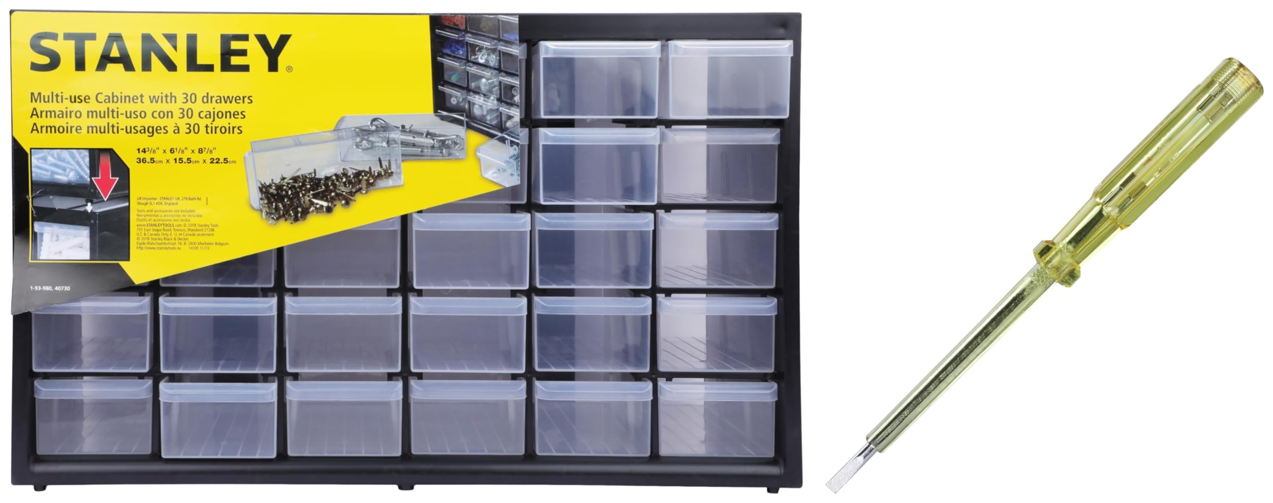 STANLEY 1-93-980 30-Compartment Heavy-Duty Portable Plastic Multi ...