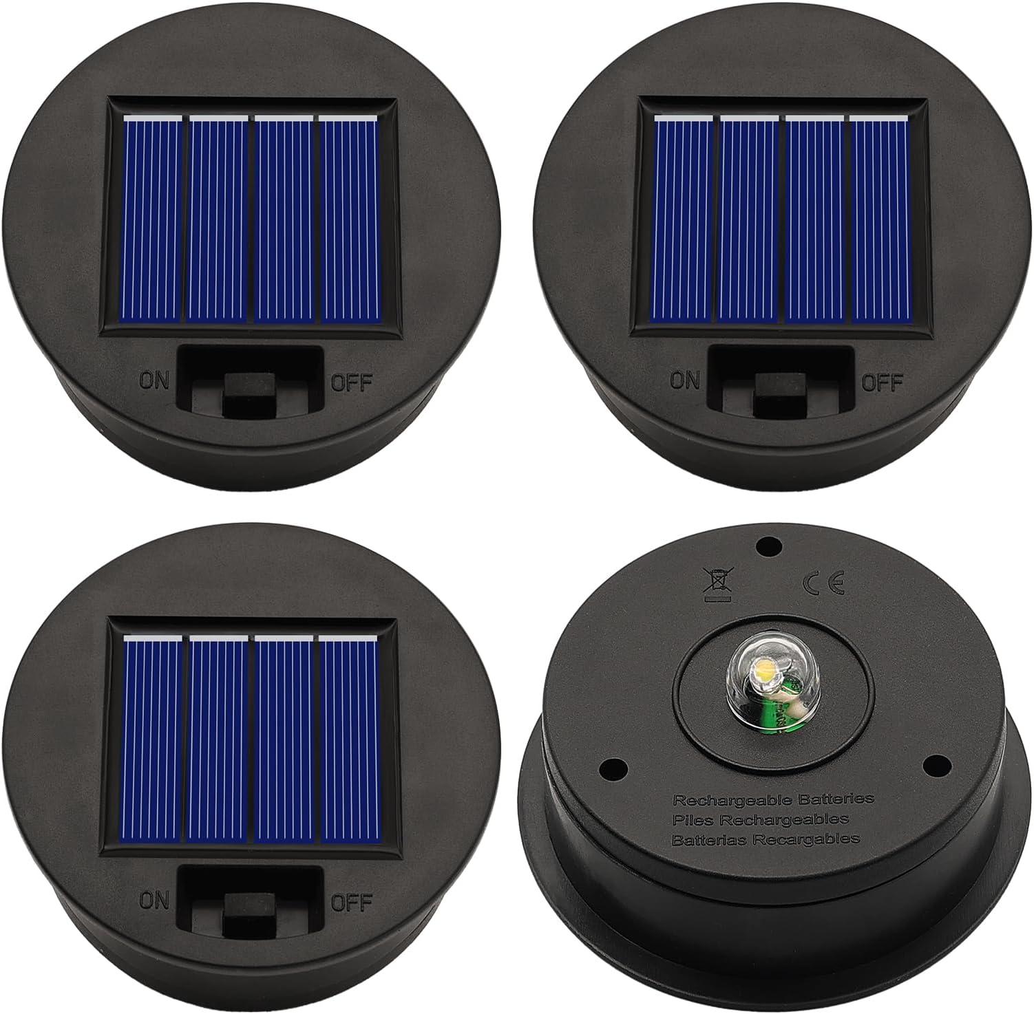 4 Pack Replacement Top Housing for PUMPSUN Solar Landscape Lighting ...