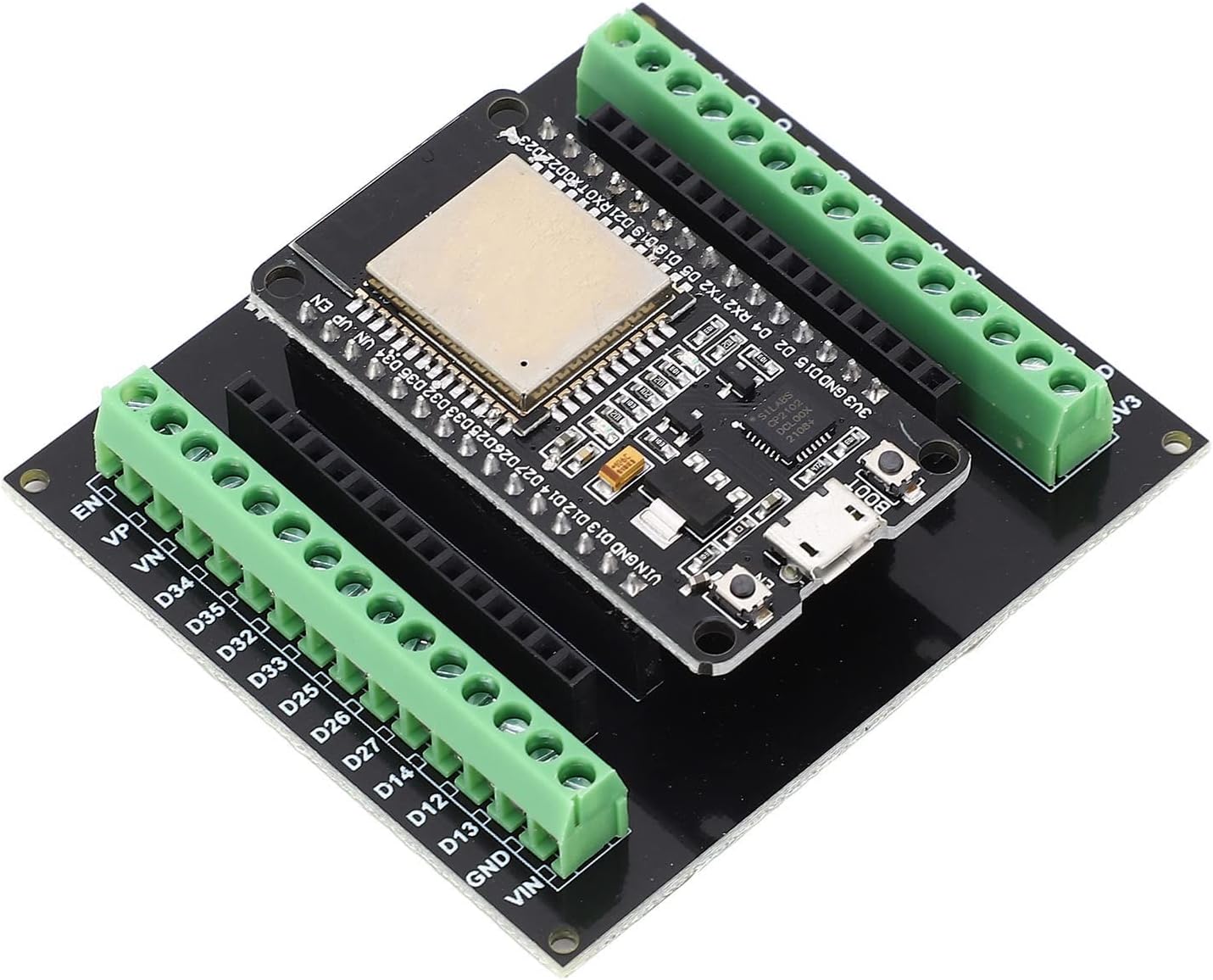 Walfront Placa de Desarrollo de CPU ESP32 de 2,3-3,6 V, 80 MA, Memoria ...