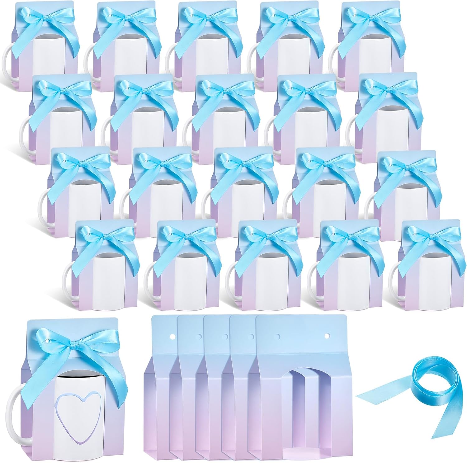 Amazon.com: Kosiz 36 Pcs Blue Purple Gradient Mug Boxes Sublimation ...