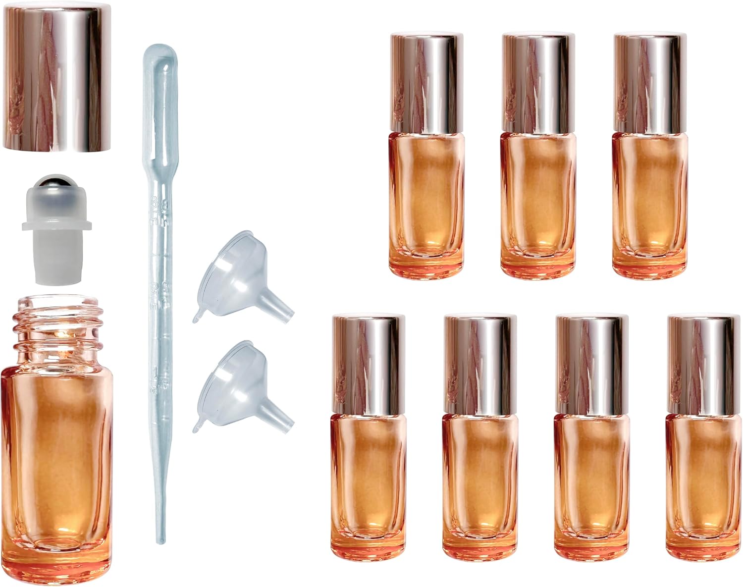 Amazon.com: CRLED Essential oil ball roller bottle 5ml (rose gold glass ...