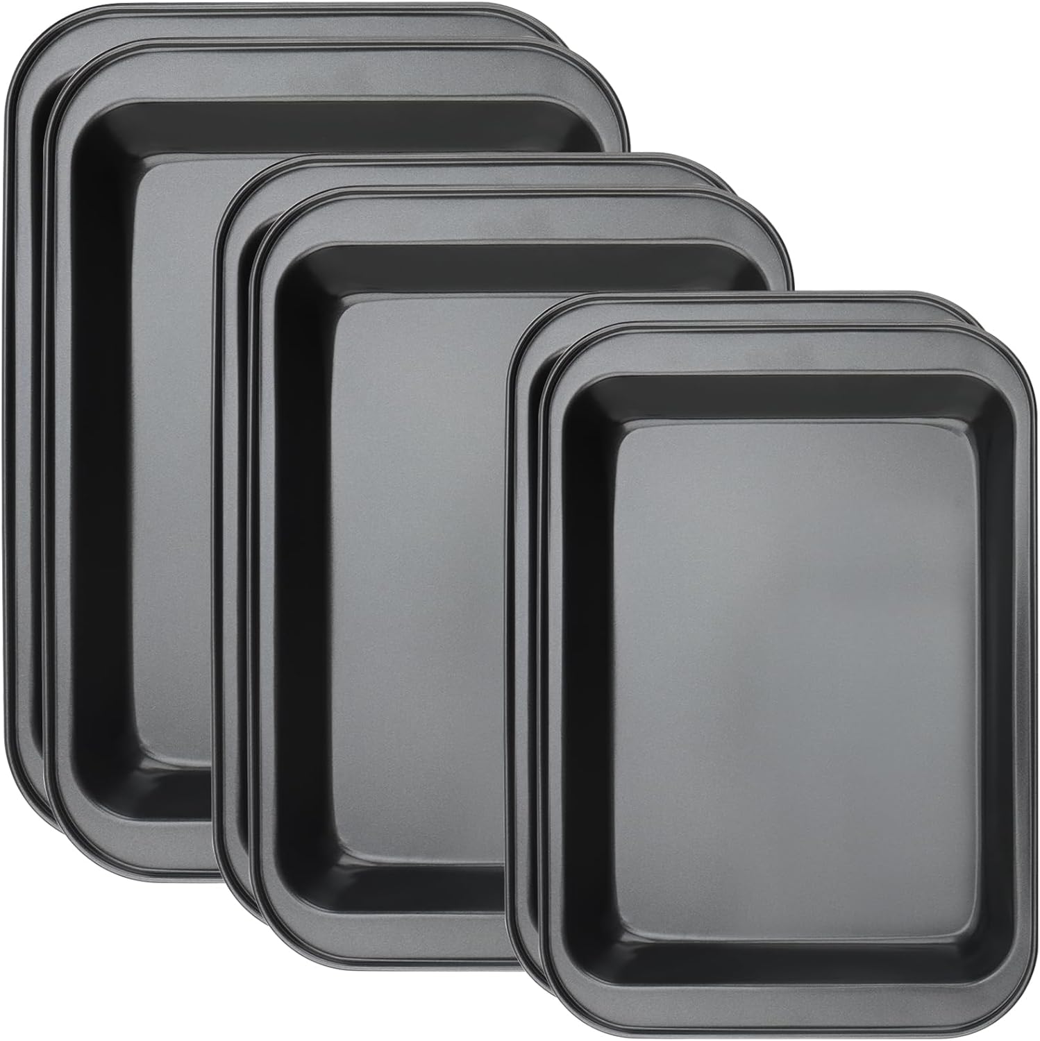 MOUYAT 6 PCS Baking Trays Set, 32cm/37cm/42cm Non-Stick Oven Trays ...