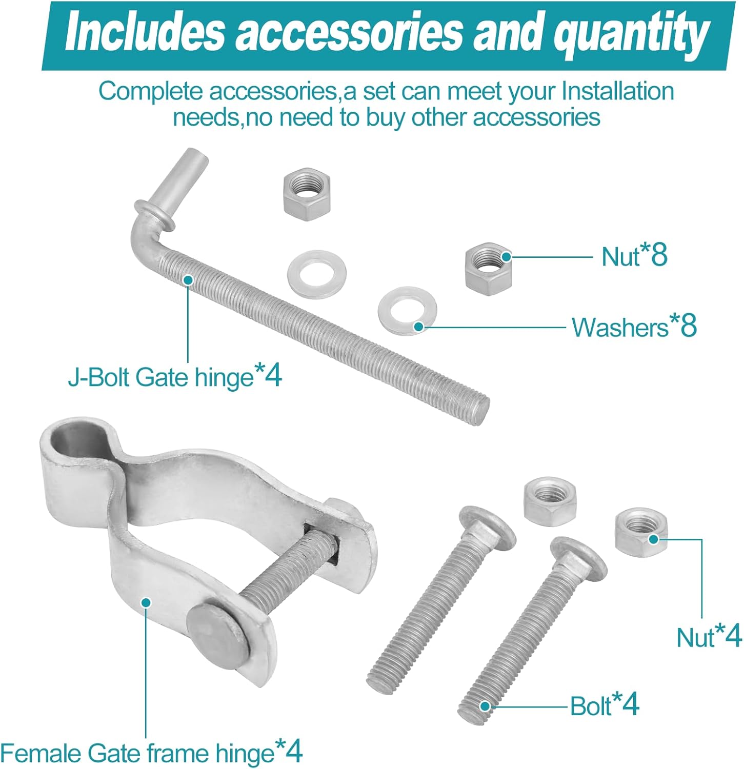 8 Inch J-Bolt Gate Hinge with 1-5/8 Inch Chain Link Liberia | Ubuy