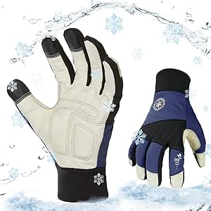 Vgo Winter Work Gloves - Waterproof Touchscreen, 3M Thinsulate C40 Thermal Gloves for Freezer ...