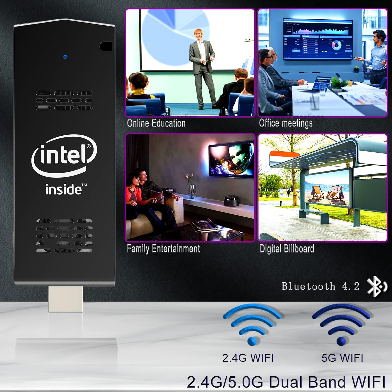 ALADAWN PC Stick Mini PC Stick with Intel Atom Z8350 & Windows 10 Pro ...