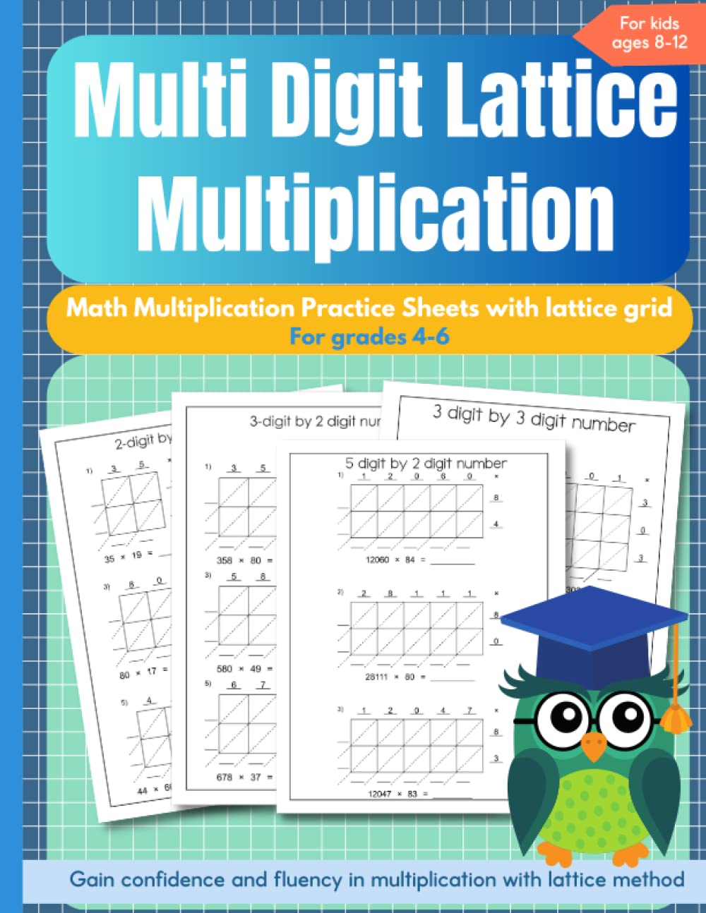 Multidigit Lattice Multiplication: Math multiplication practice sheets ...