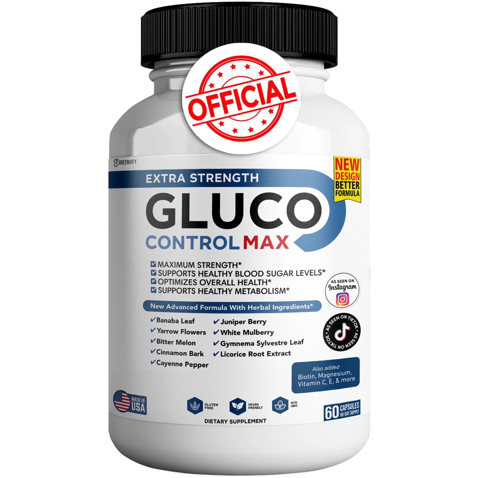 Amazon.com: GREENVIFY Gluco Control Max All Natural Formula to Maintain ...