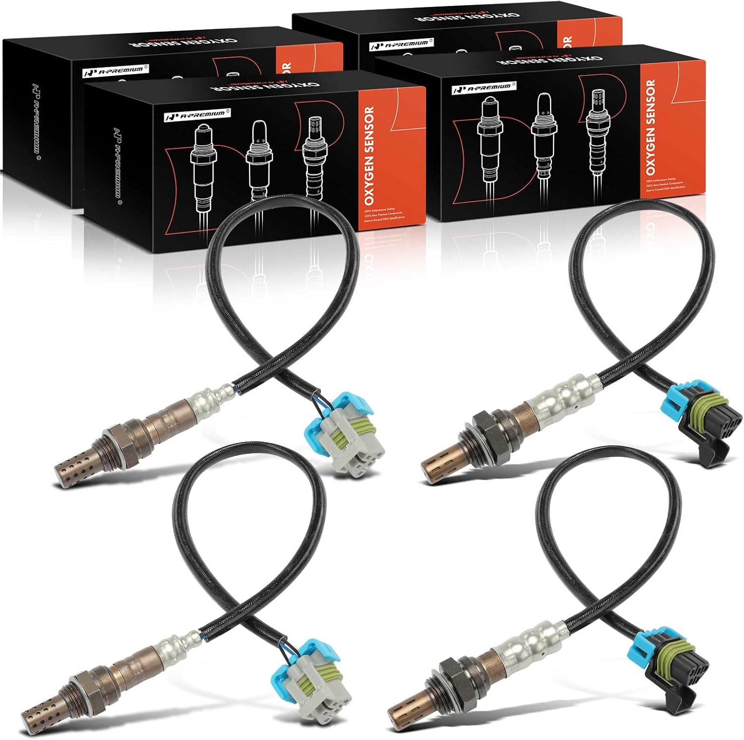 A-Premium Lot de 4 capteurs d'oxygène O2 en amont et en aval ...