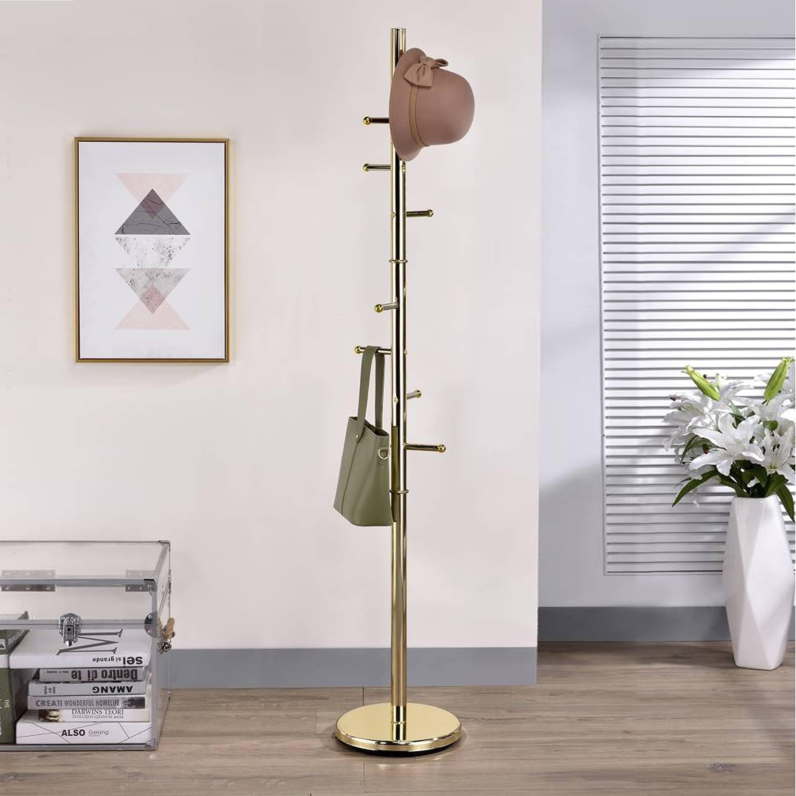 Amazon.com: Kings Brand Bronze - Finish Metal Hall Tree Coat & Hat Rack ...