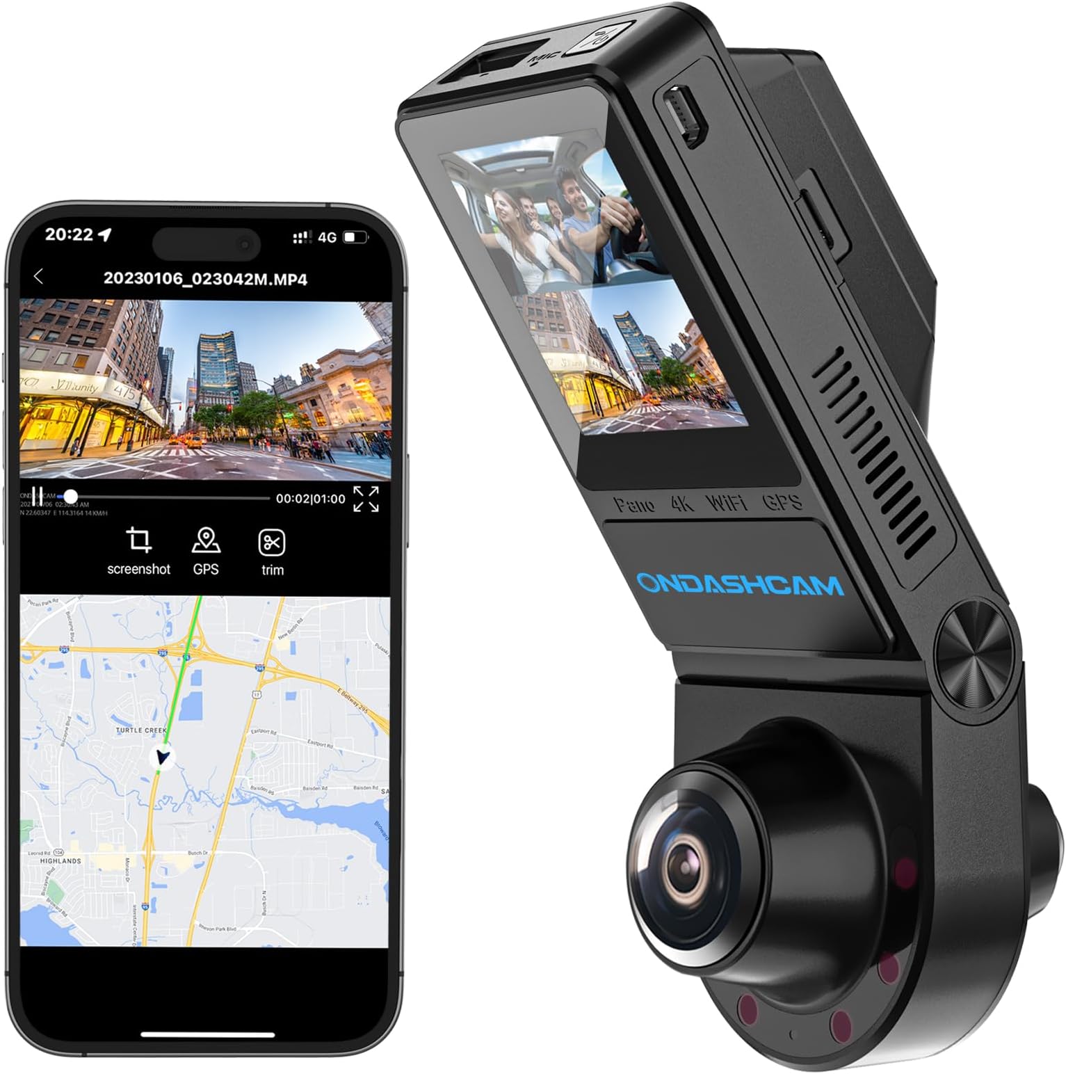 Amazon.com: ROVE R2-4K Dash Cam Built-in WiFi GPS Car Dashboard Camera ...