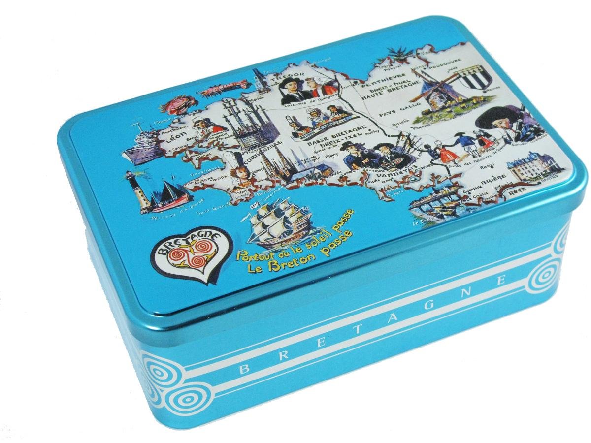 Amazon.com: Galettes Bretonnes Sugar Box in Metal - Decor "Brittany Map ...