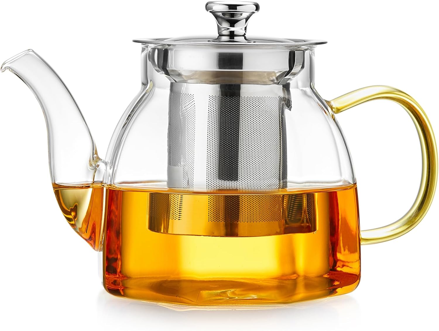 Amazon.com | Glass Tea Pot with Stainless Steel Infuser and Lid ...