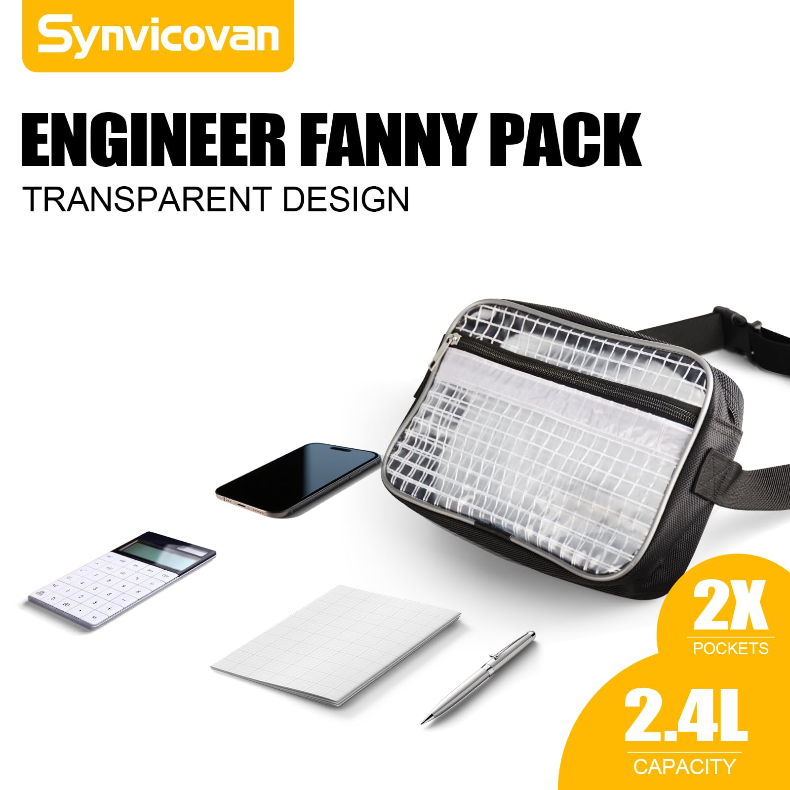 Snapklik.com : 9.8 Inch Fanny Pack Tool Bag -Transparent & Anti-static ...