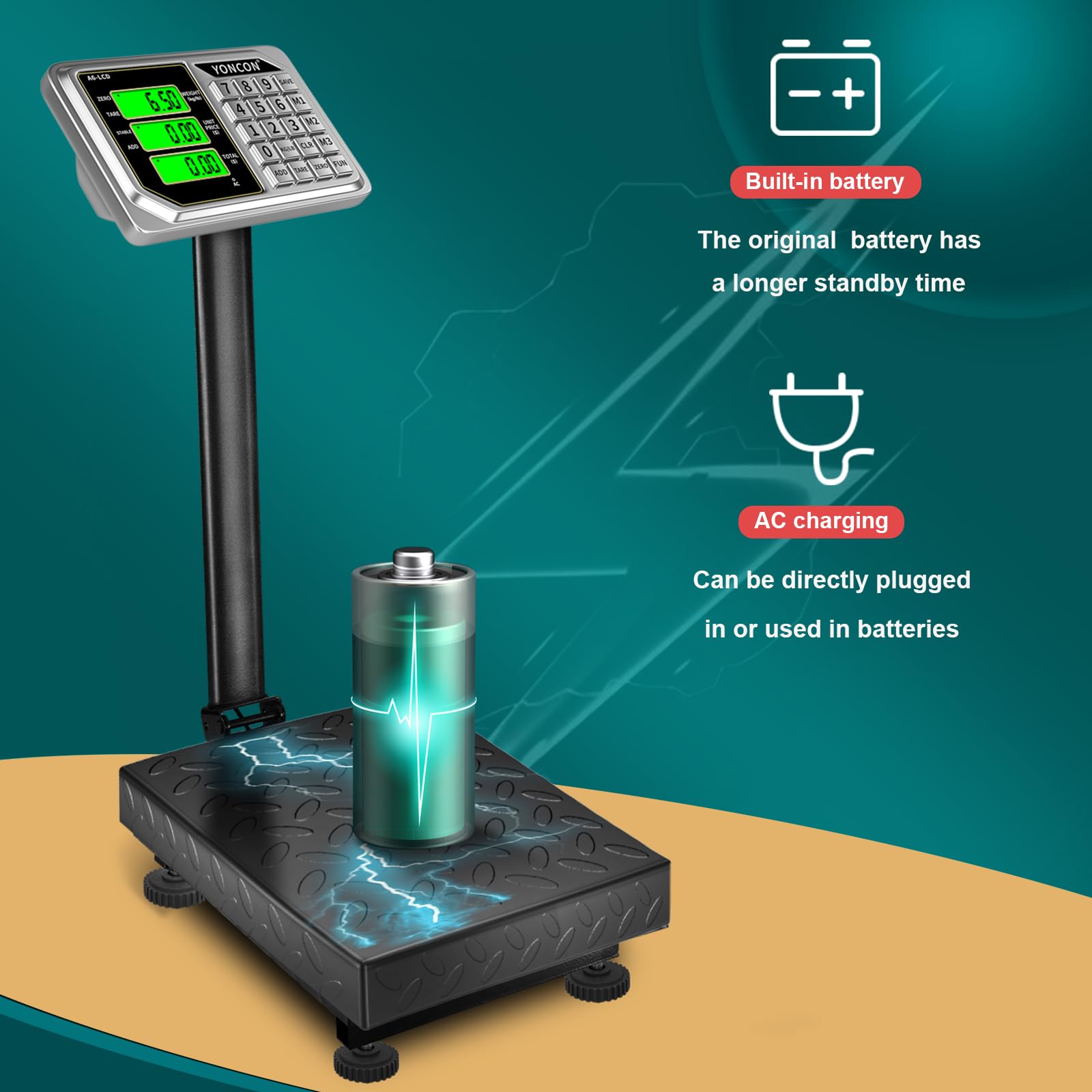 Snapklik.com : Digital Platform Scale, 661lb Weight Shipping Scale, 0 ...