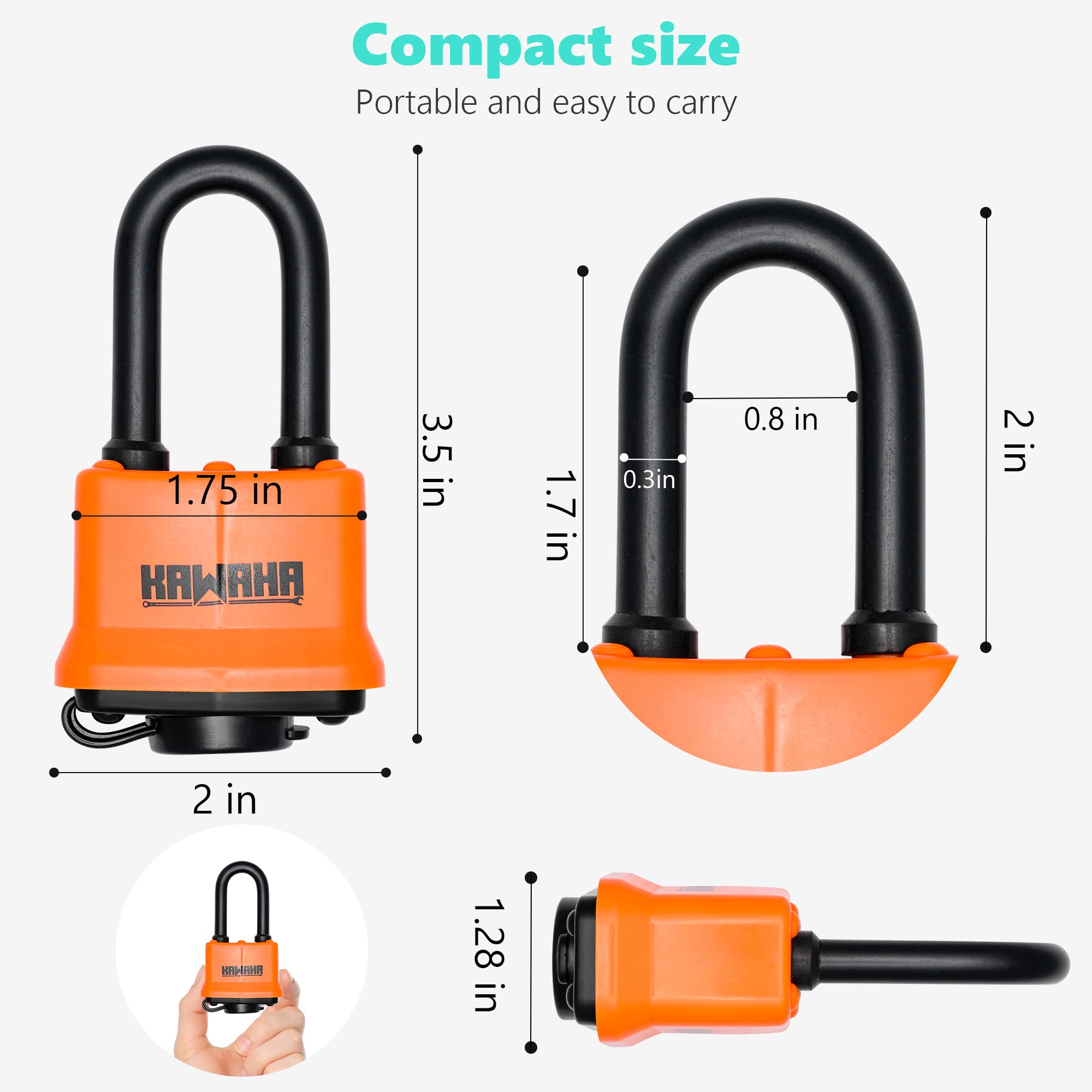 Snapklik.com : KAWAHA 91/40L-10P Waterproof Laminated Long Shackle Padlocks