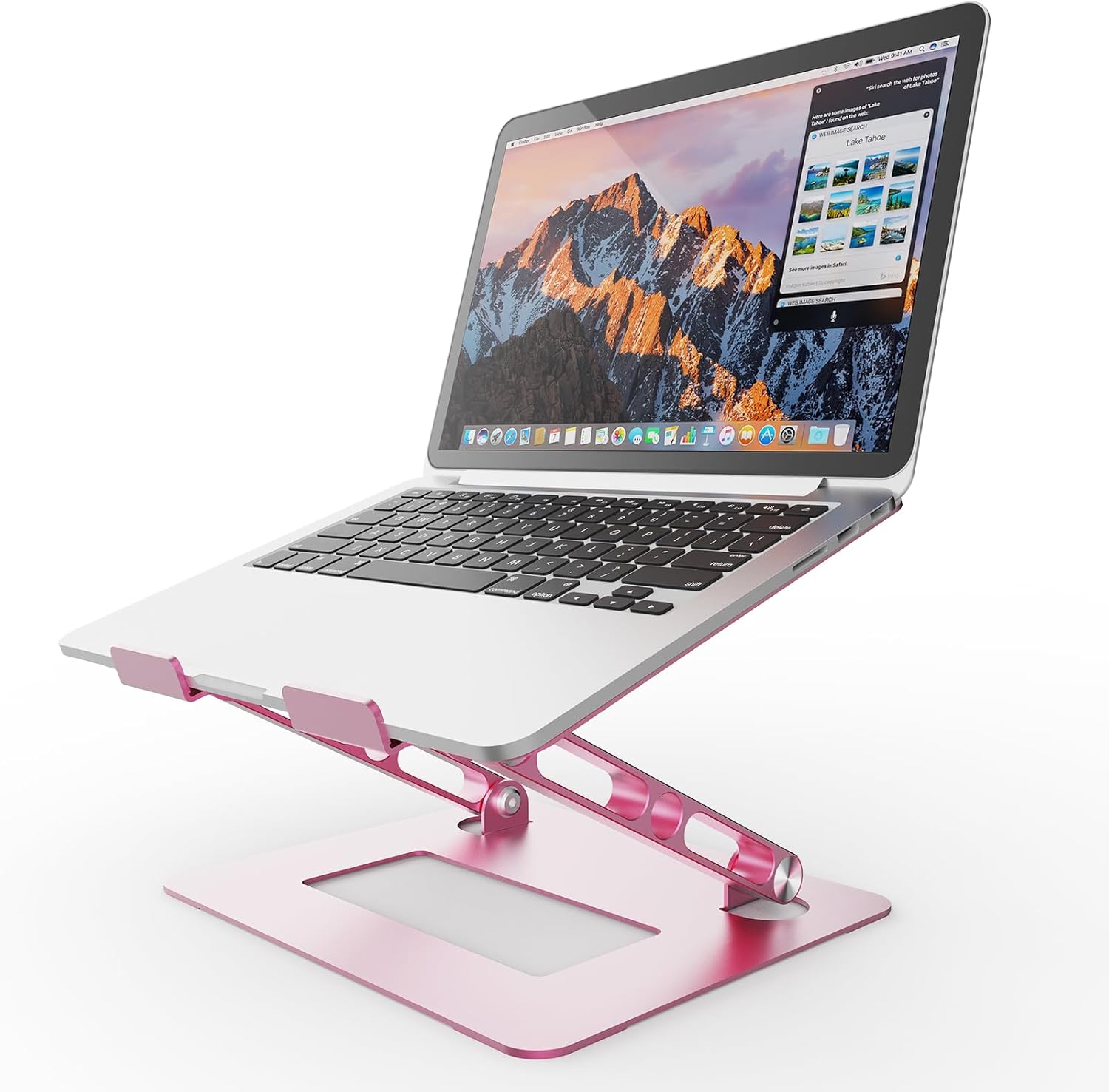 Amazon.com: LETTON Pink Adjustable Laptop Stand for Desk, Portable ...