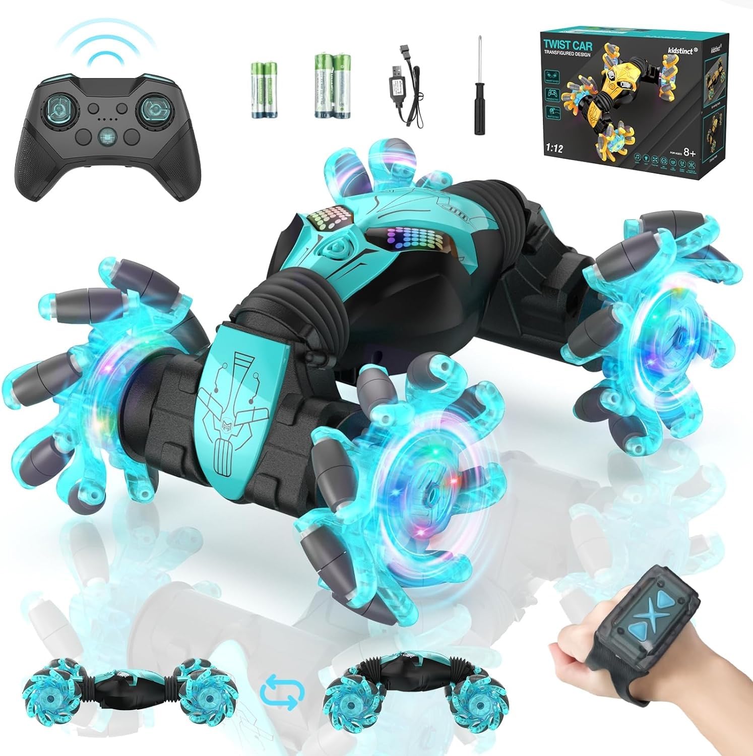Amazon.com: Bubbacare 3-in-1 Gesture RC Sensing Stunt Car, 2.4Ghz Hand ...
