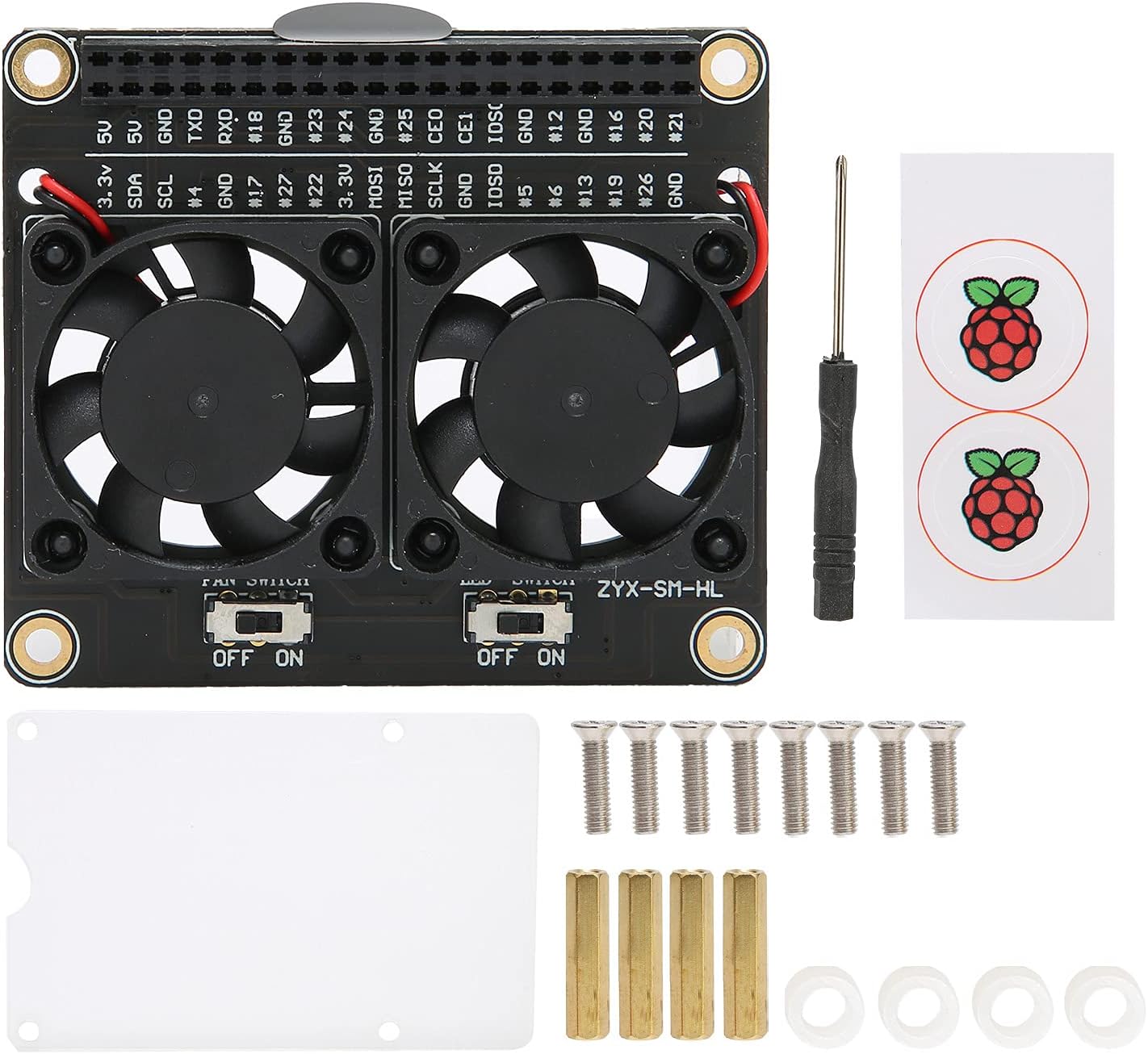 Amazon.com: GPIO Dual Cooling Fans for Raspberry Pi 4B / 3B+ / 3B / 3A+, Independent Automatic ...