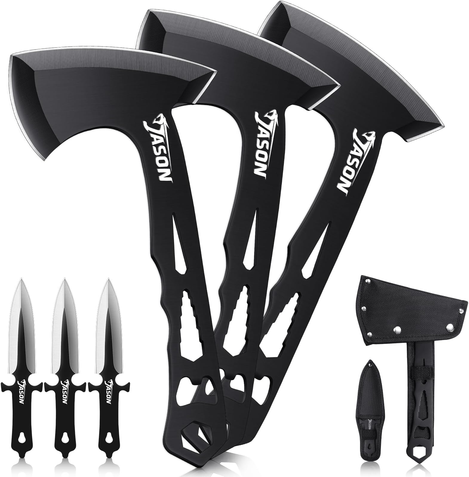 Amazon.com: BANORES Hawkeye Throwing Axes and Tomahawks Set with 10 ...