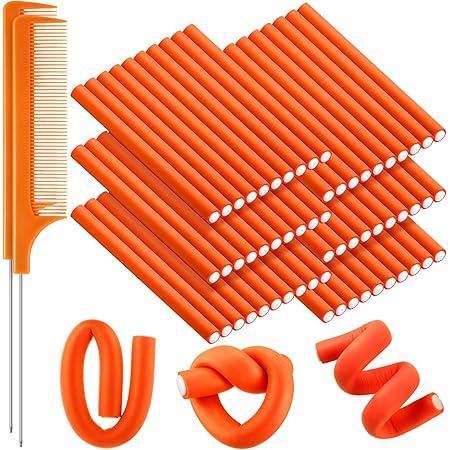 Amazon.com : 60 Pieces Flexible Foam Curling Rods Twist Foam Hair ...