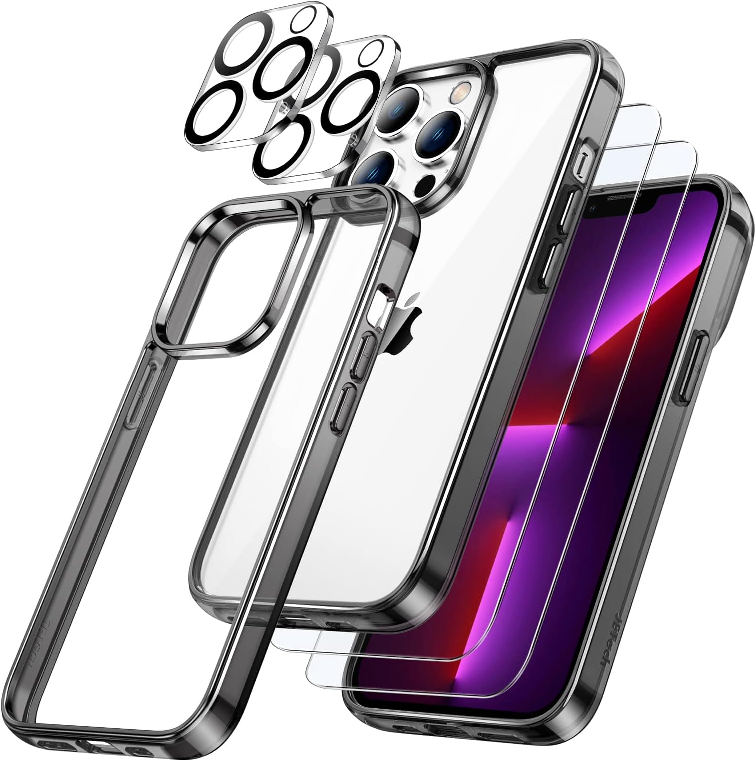 Amazon.com: JETech 5 in 1 Case for iPhone 13 6.1-Inch, with 2-Pack ...