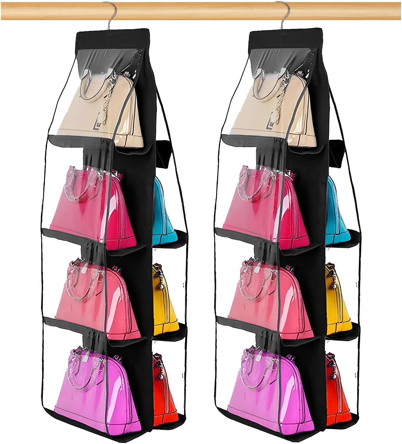 Amazon.com: LONGTEAM Purse Organizer, 8 Pockets Handbag Hanger for ...