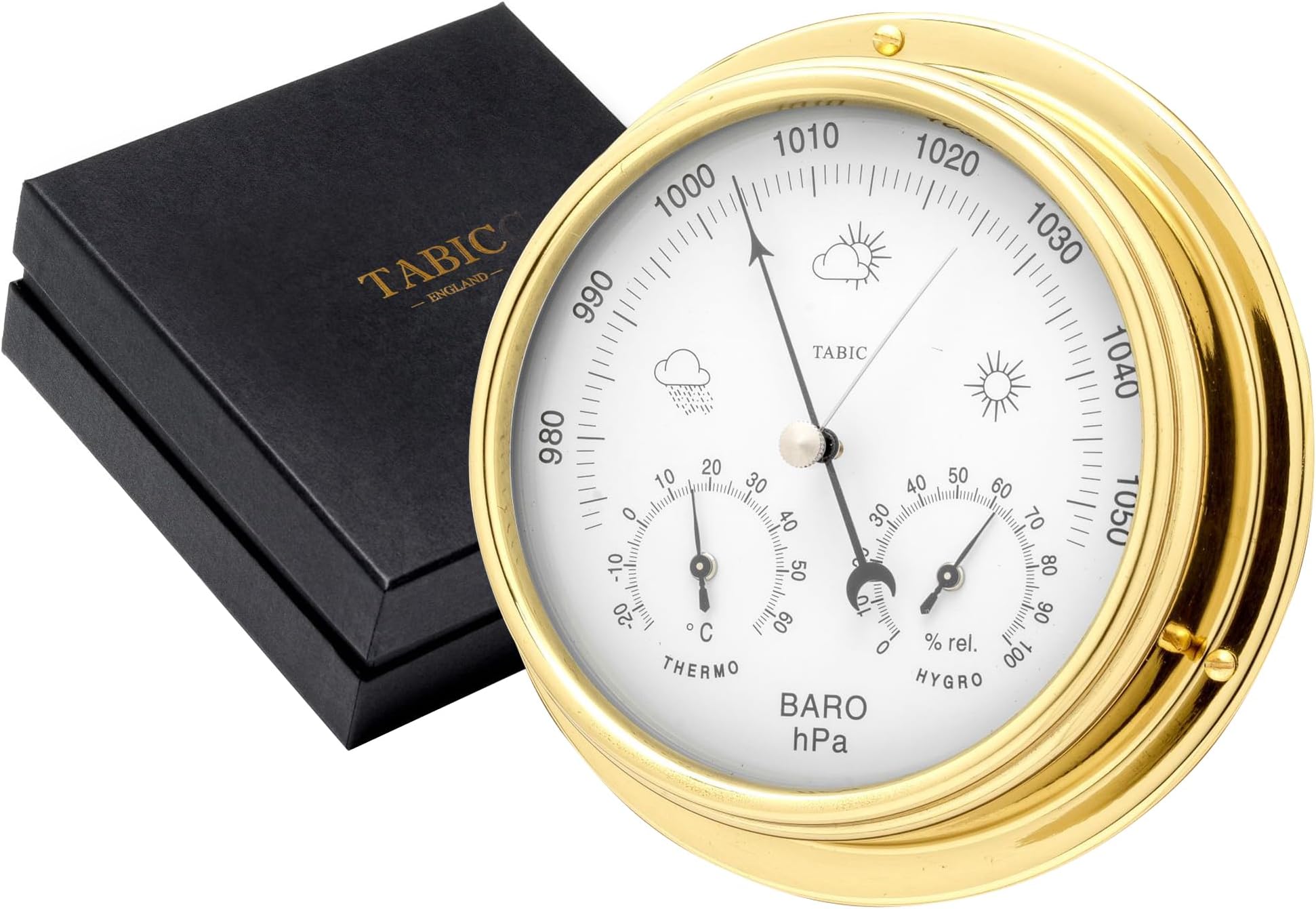 Amazon.com: Tabic Handcrafted Brass Barometer with Built-in Hygrometer ...