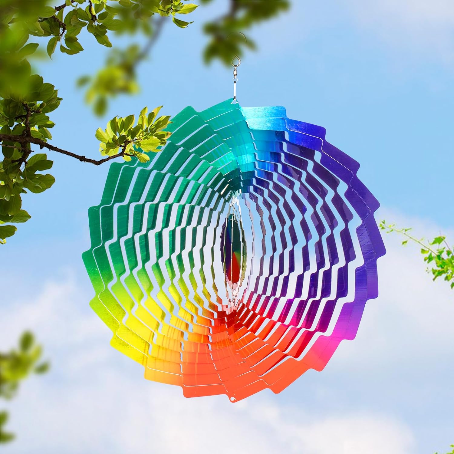 Amazon.com: Leisuremix Wind Spinners Rainbow Hanging Metal Wind ...