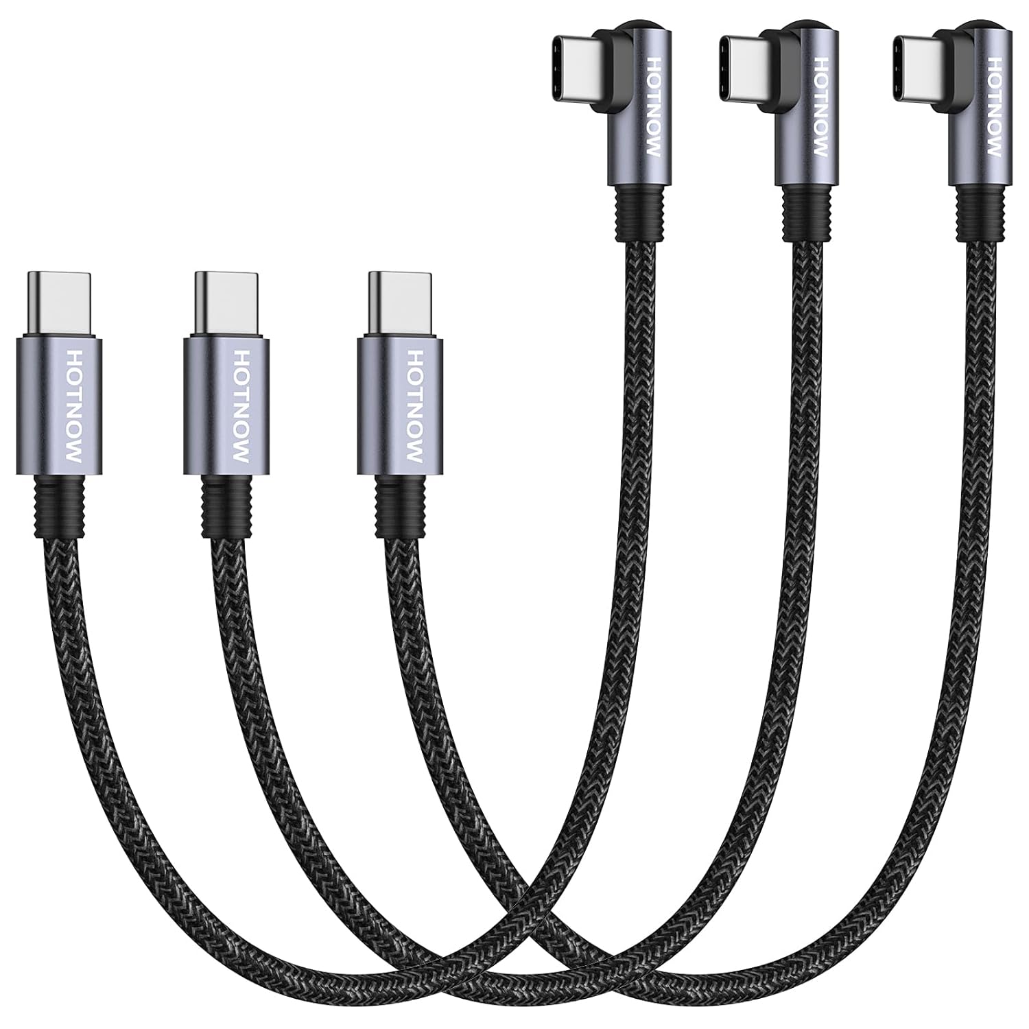 Amazon.com: HOTNOW Short USB C to USB C Cable 1FT 3Pack Right Angle 12 ...