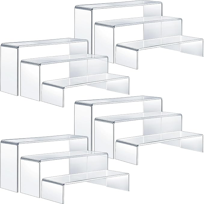 Amazon.com: Sintuff 12 Pcs 4 Set Large Acrylic Risers for Display Clear ...