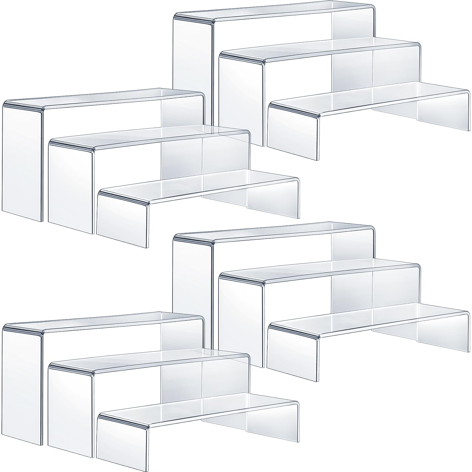 Amazon.com: Sintuff 12 Pcs 4 Set Large Acrylic Risers for Display Clear ...
