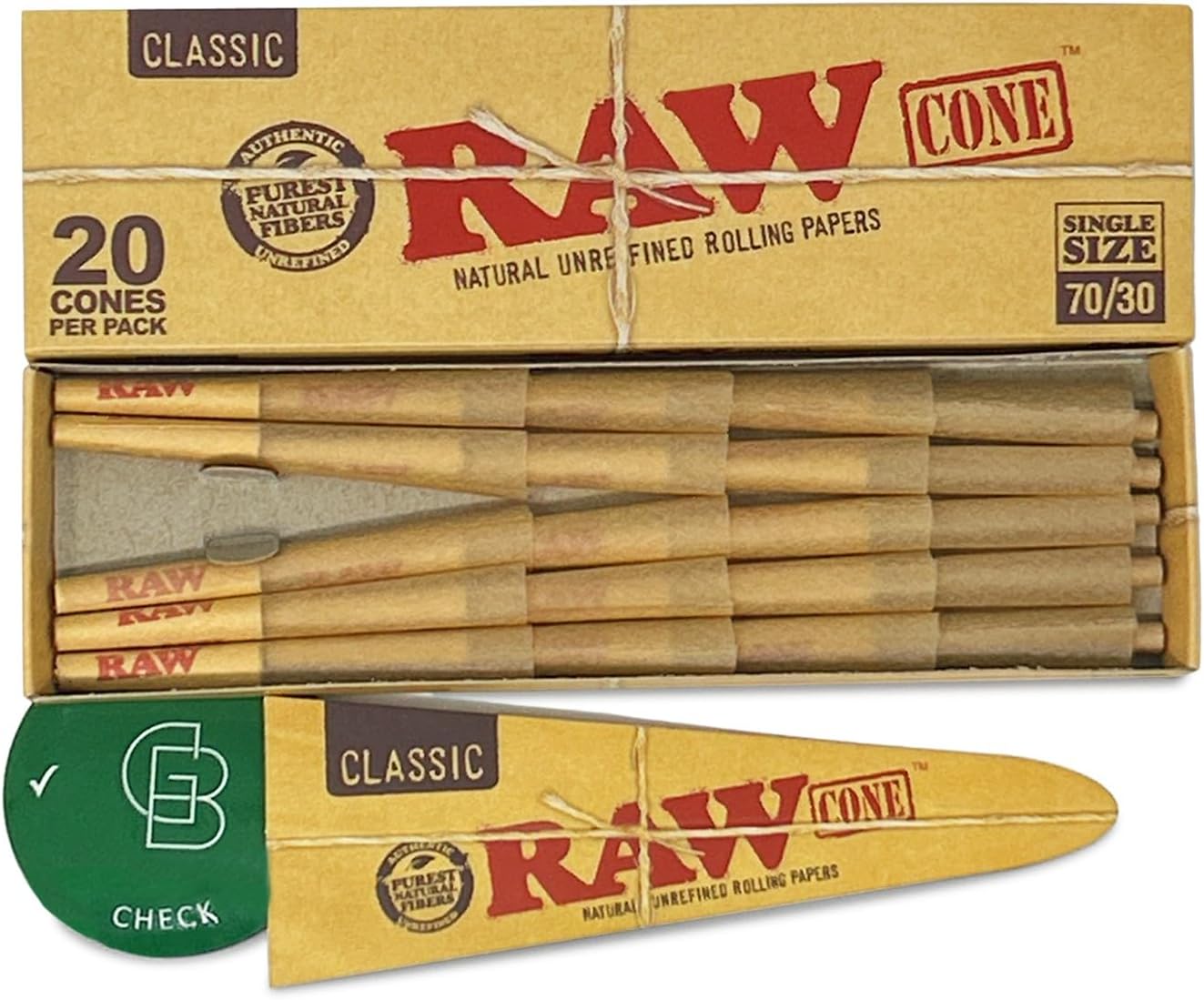 Amazon.com: RAW Pre Rolled Cones - Single Size Dogwalker 70/30 (70mm ...