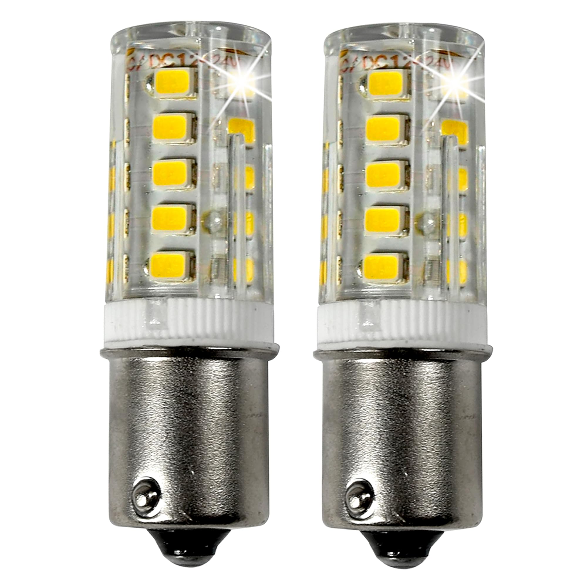 Amazon.com: HQRP 2-Pack BA15S LED Bulbs 33 LEDs 12-24V Compatible With ...