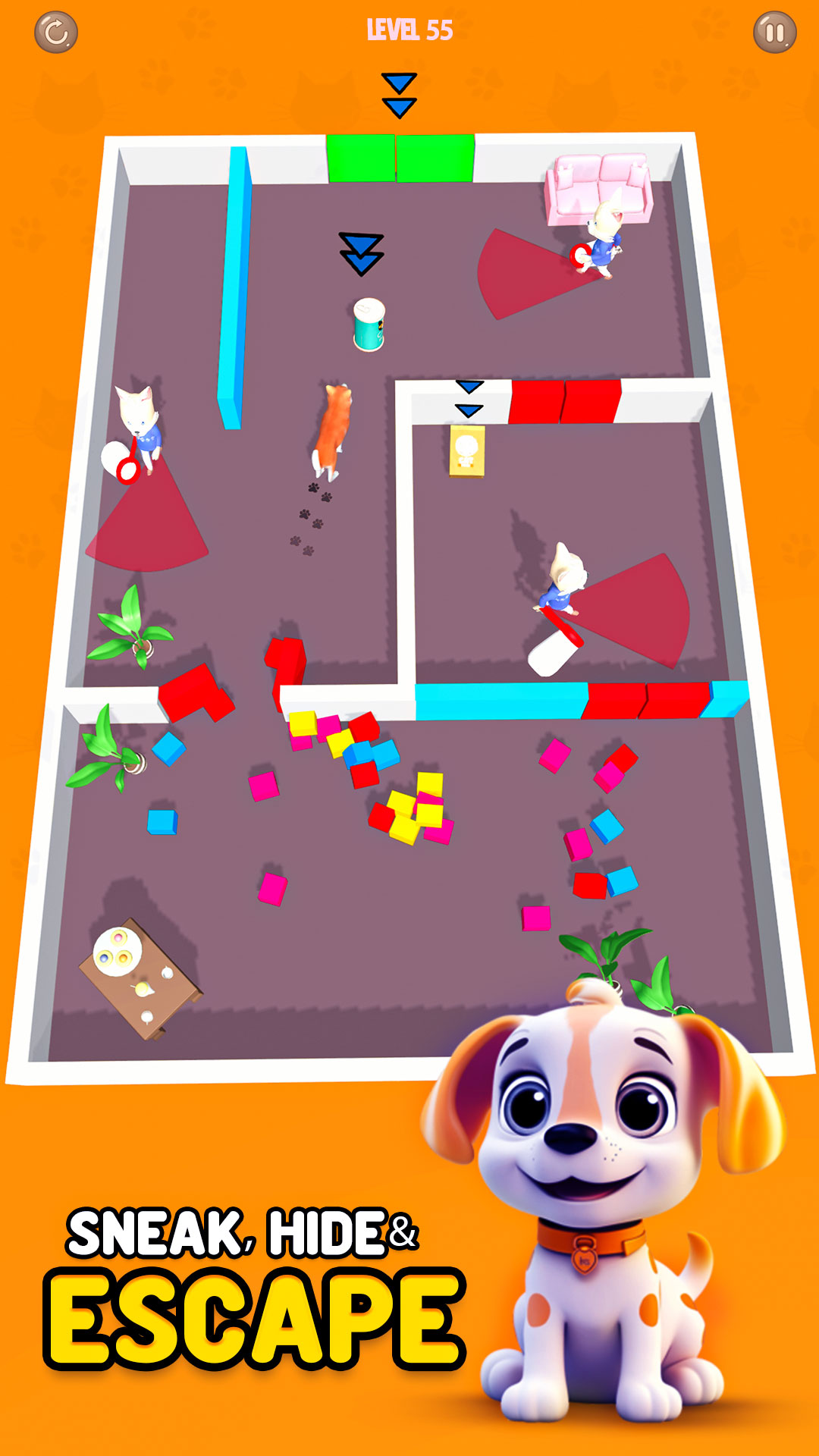 Pet Dog Hide & Seek Escape 3D - Find Dog Hide & Seek Puzzle 3D Puppy ...