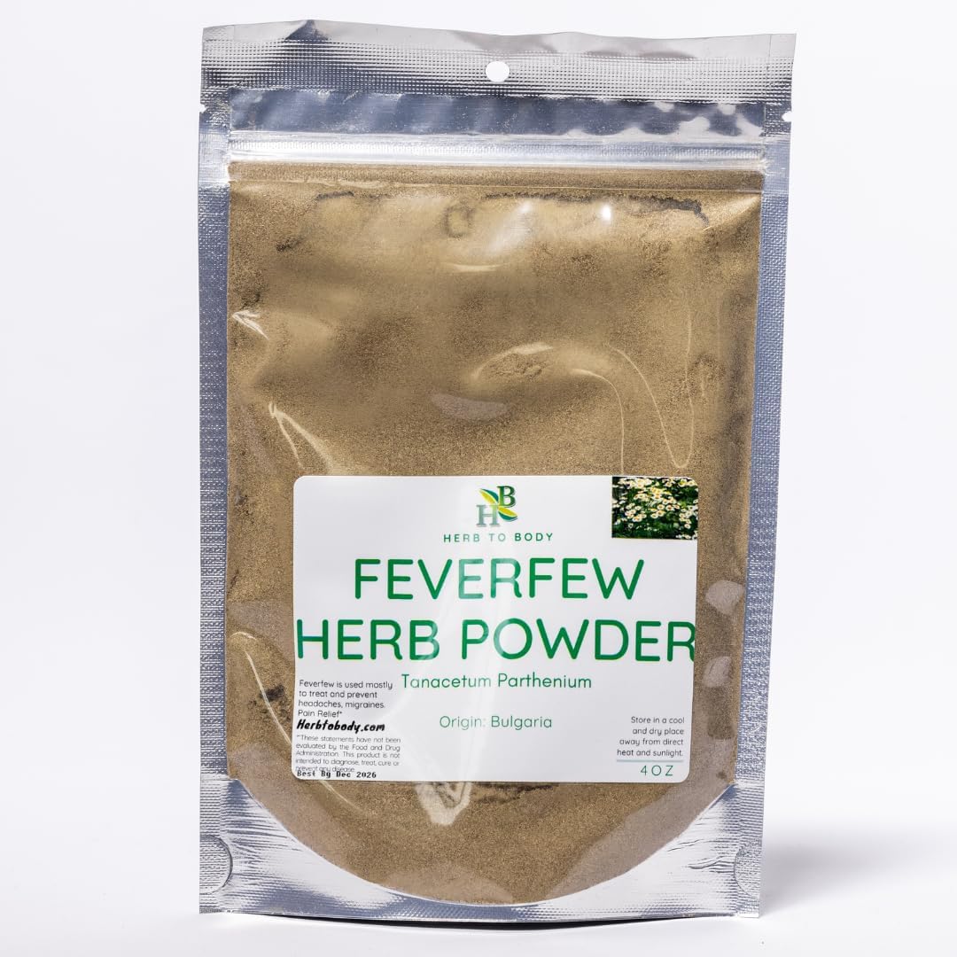 Amazon.com: Herb To Body Feverfew Herb Powder | Tanacetum Parthenium ...