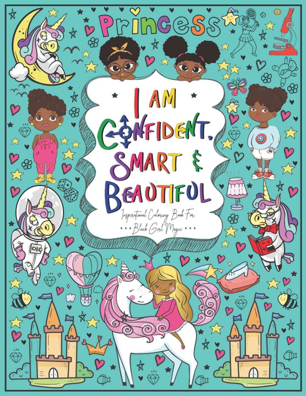 I Am Confident Smart And Beautiful Coloring Book For Black | Desertcart ...